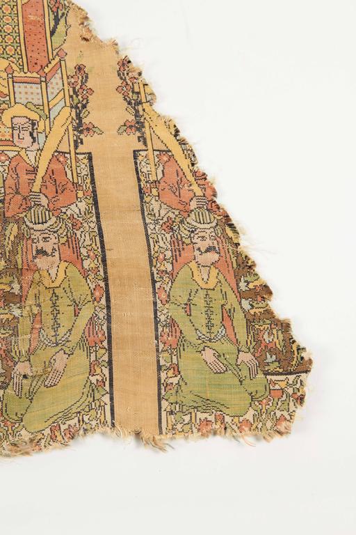 Rare Islamic Persian Safavid Silk Lampas Textile Fragment, Safavid ...