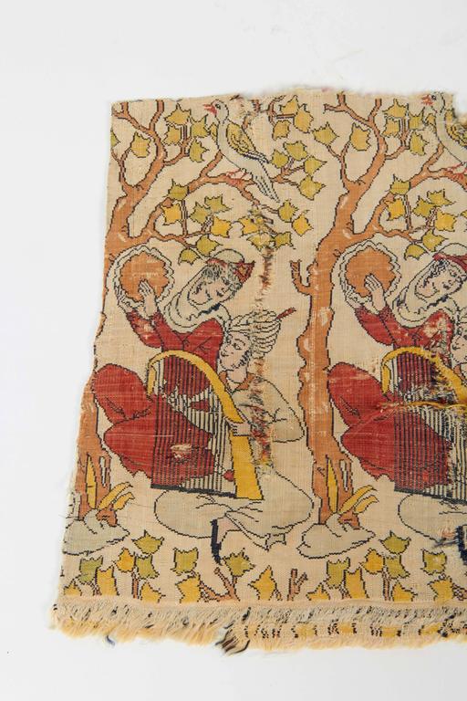 Rare Islamic Persian Safavid Silk Lampas Textile Fragment, Safavid ...