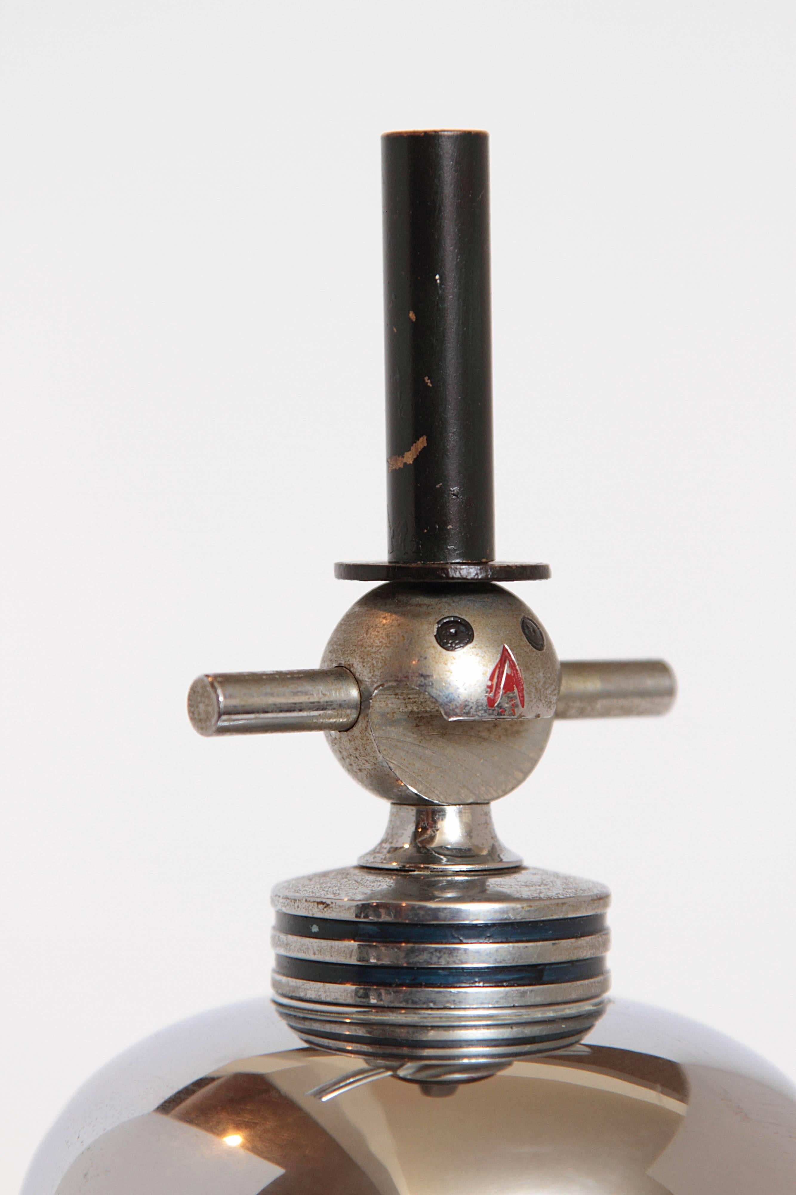 Whimsical Machine Age Top Hat / Man's Face Cocktail Shaker and Stopper ...