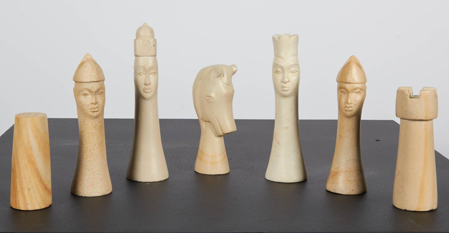 Hand-Carved Chess Set at 1stdibs