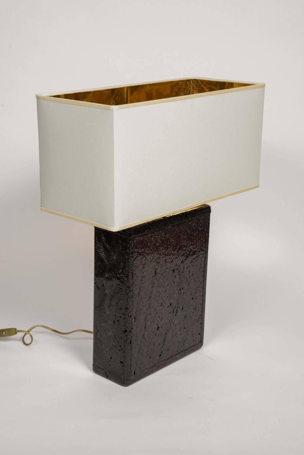 Original Pair of Black Lava Rock Lamps For Sale at 1stdibs