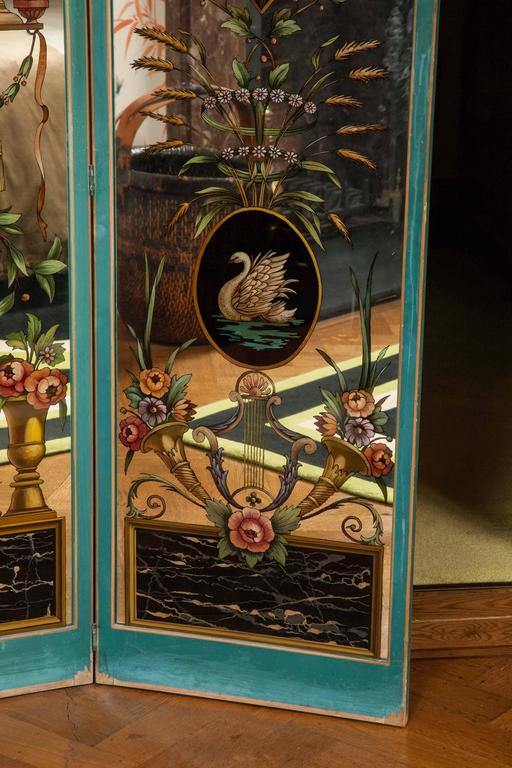 Three-Part Mirrored Screen For Sale at 1stDibs