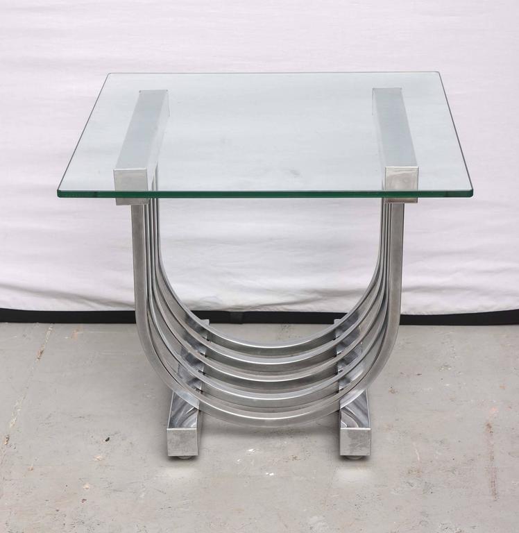 Donald Deskey Chrome Side Table, 1960s, USA at 1stDibs