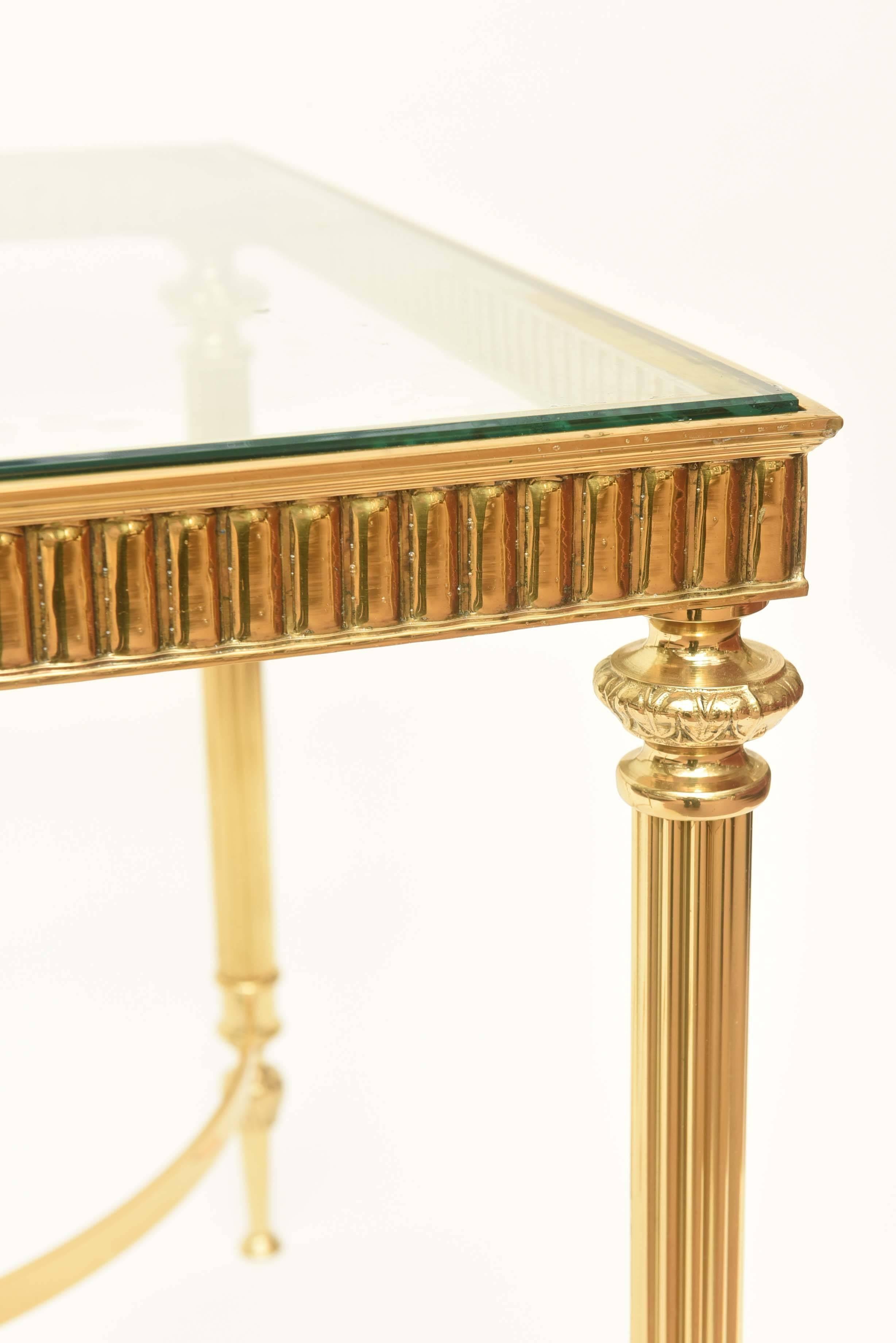 Square Brass Side Table in the Style of Maison Jansen at 1stDibs ...