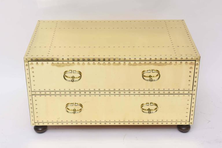 Professionally Polished Brass Chest by Sarreid at 1stDibs | sarreid ...