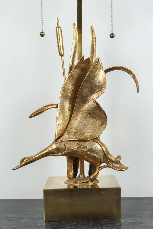 Elegant Stylized Duck Taking Flight Lamp For Sale at 1stDibs