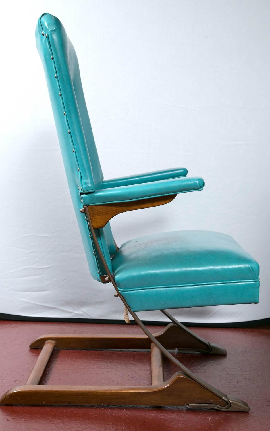 Set of Six Blue Mid-Century McKay Spring Rocker Rocking Chair at 1stdibs