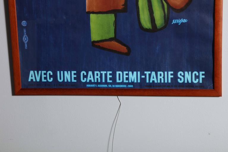 Framed Vintage French Humorous Poster For Sale at 1stDibs