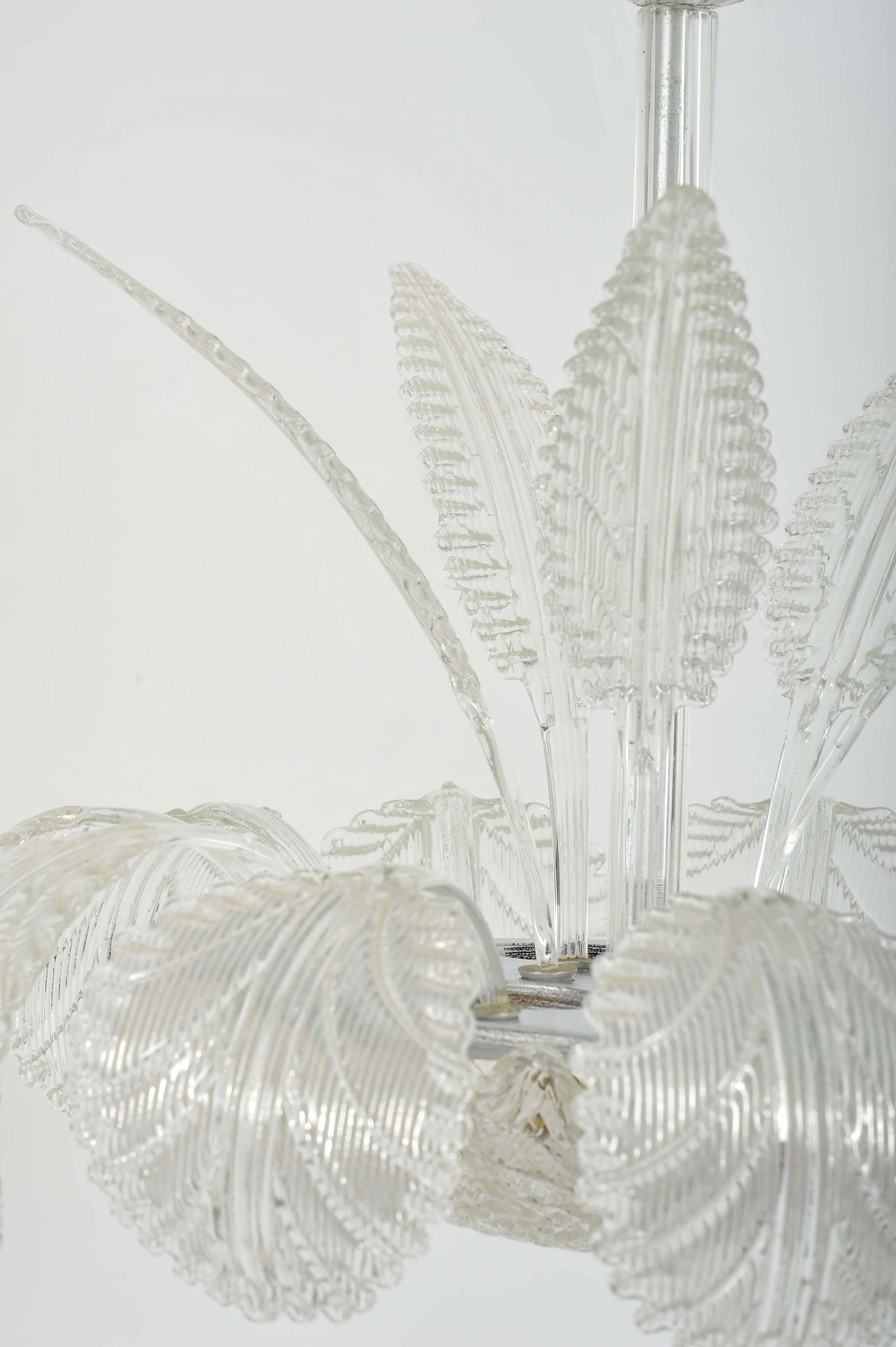Dramatic 1950s Draping Leaf Murano Glass Chandelier at 1stDibs