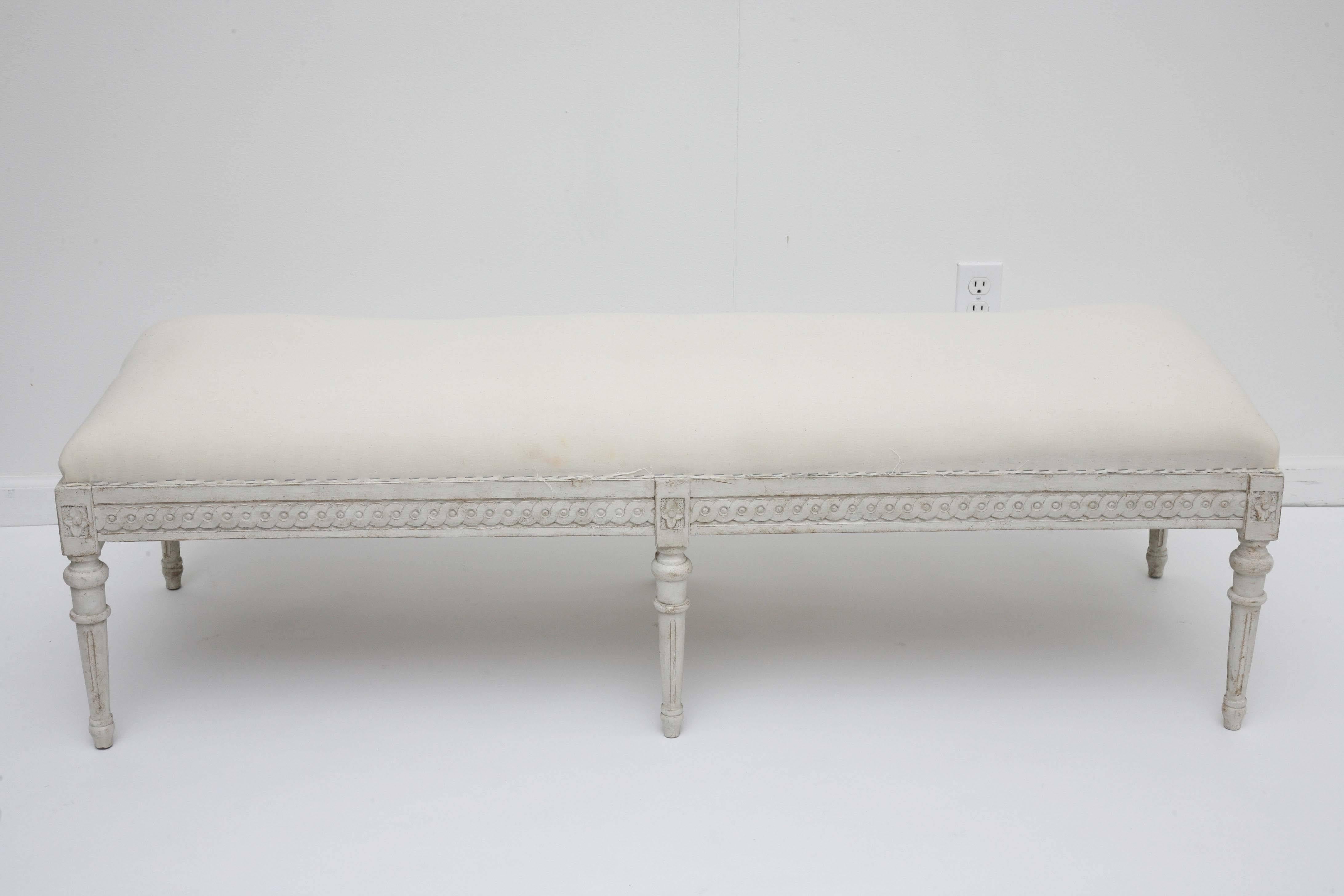 Antique Swedish Painted Bench, 19th Century at 1stDibs