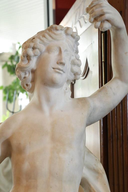 Italian Marble Statue of Bacchus holding a basket of fruit and flowers ...