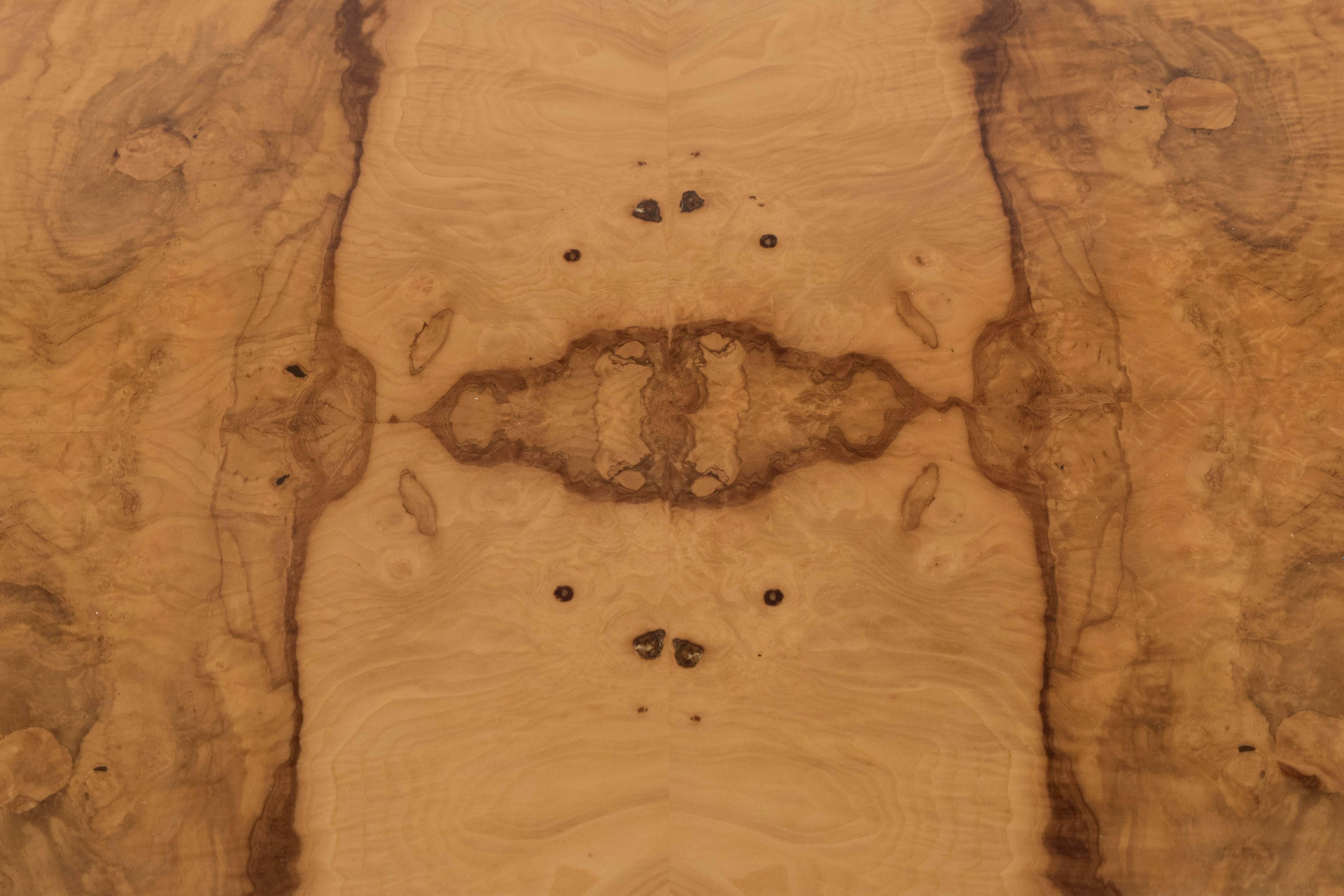 Mid-Century Burl Wood Console, Attributed to Karl Springer at 1stDibs