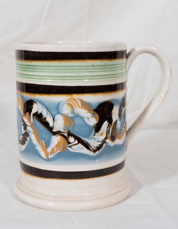 Antique Mocha Ware Mug with Double Cable 'Earthworm' Decoration at 1stDibs