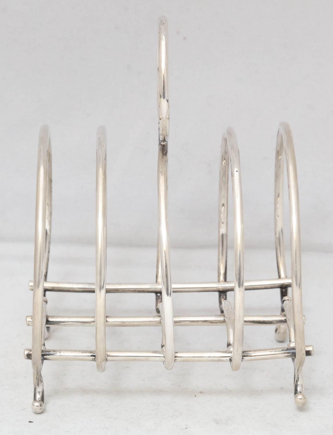 Unusual Victorian Sterling Silver Footed Toast Rack For Sale at 1stdibs