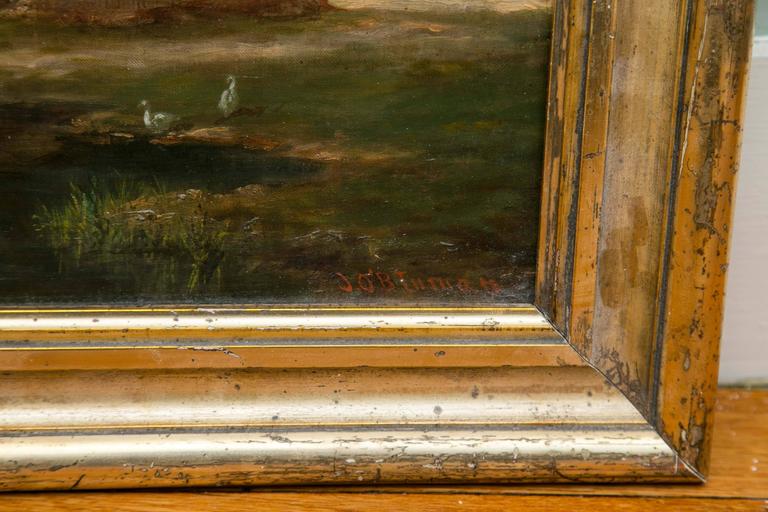 19th Century Oil on Canvas Farm Scene by John O'brien Inman at 1stDibs