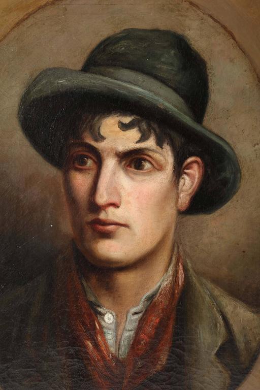 19th Century Irish, Oil on Canvas of a Young Man at 1stDibs