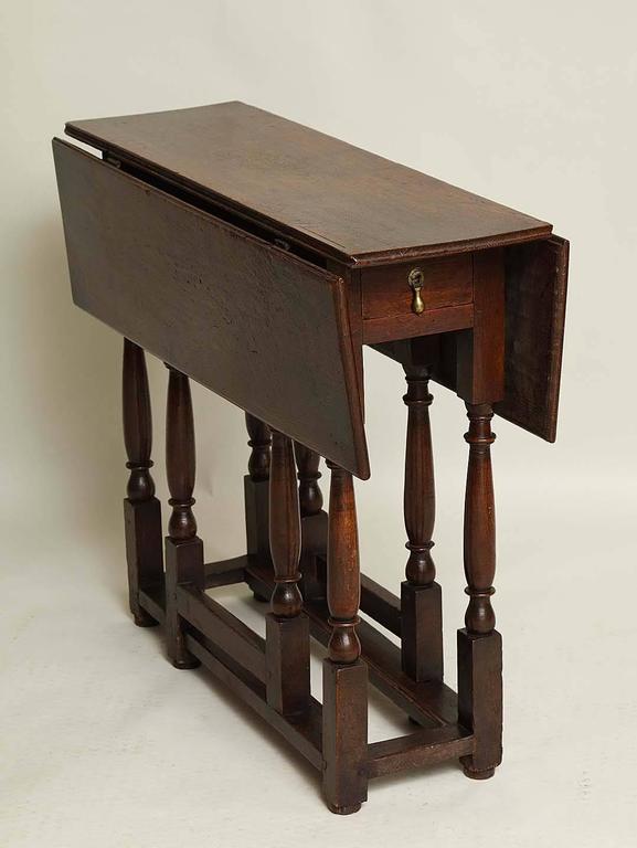Unusual 18th Century Square Oak Gateleg Table at 1stDibs