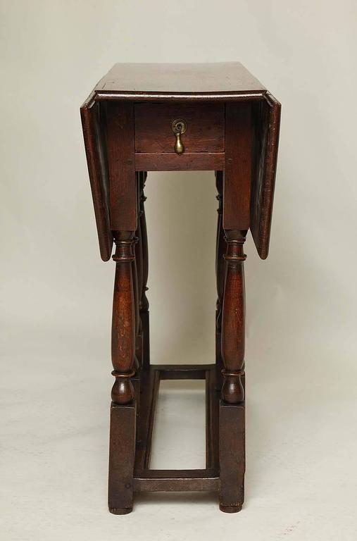 Unusual 18th Century Square Oak Gateleg Table at 1stDibs