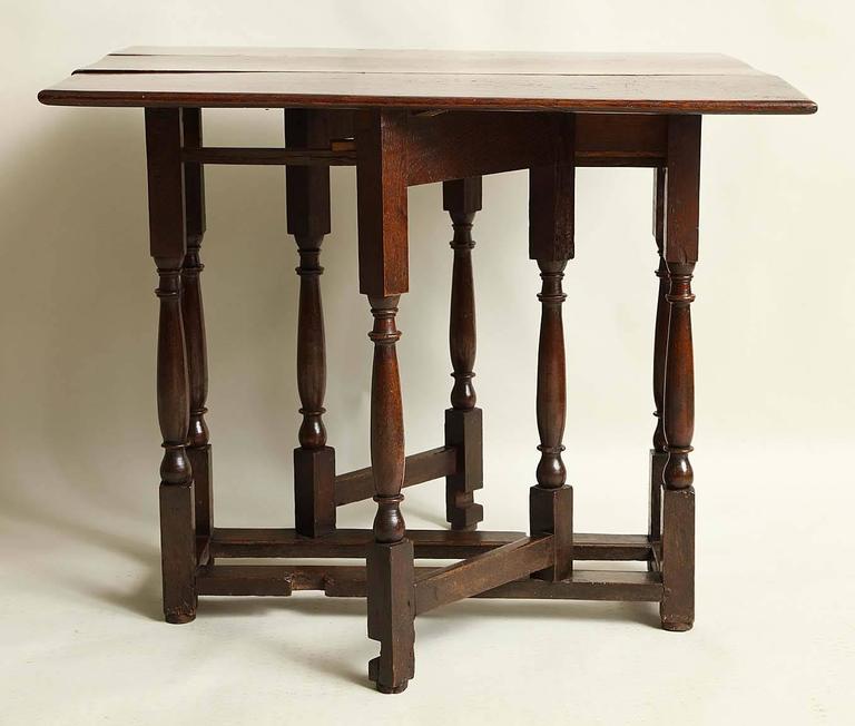 Unusual 18th Century Square Oak Gateleg Table at 1stDibs