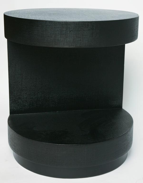 Modern Raffia Side Table in the Style of Karl Springer at 1stDibs