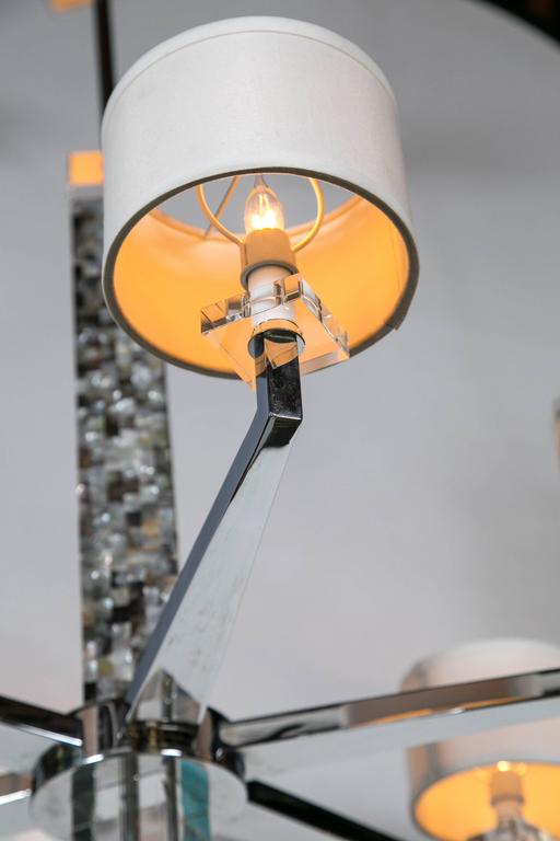 Mother of Pearl Micro Mosaic Decorated Chandelier Chrome Six Light ...