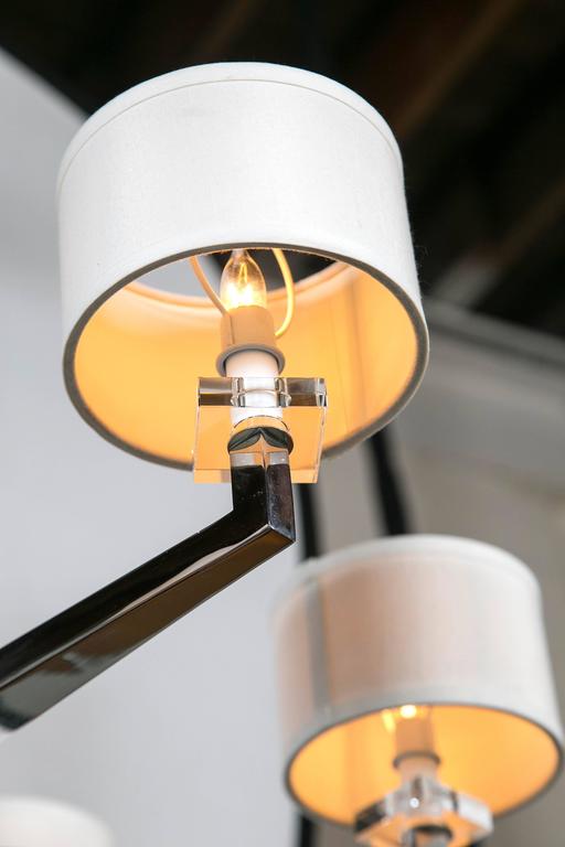 Mother of Pearl Micro Mosaic Decorated Chandelier Chrome Six Light ...