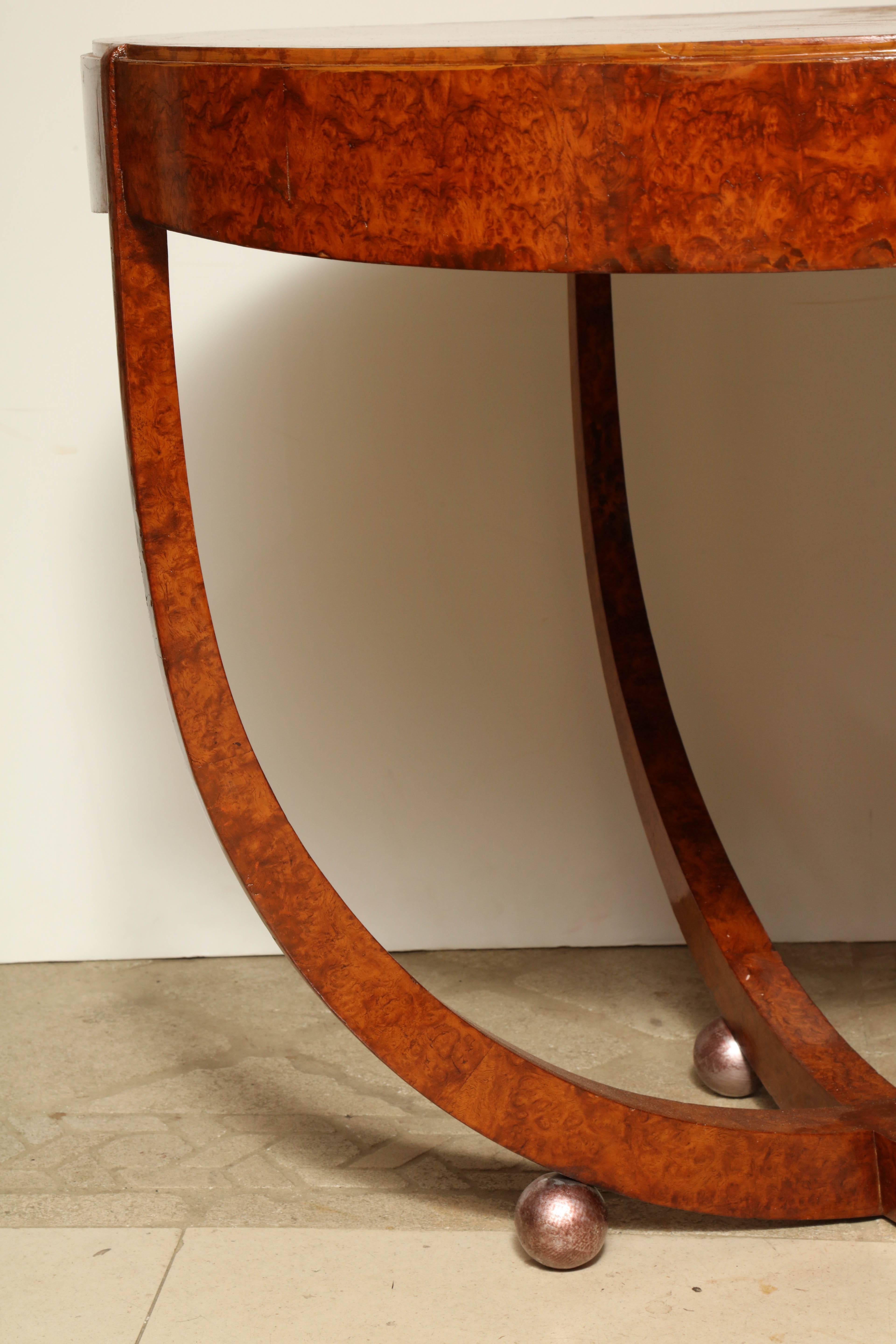 Art Deco Burl Floating Center Table at 1stDibs