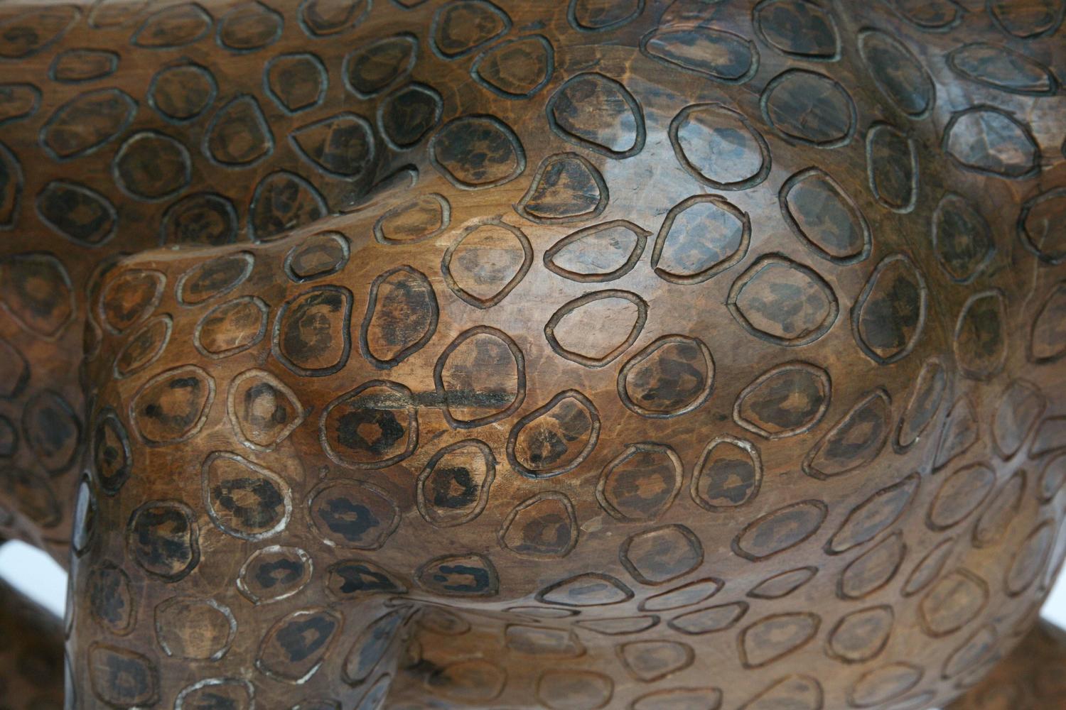 Life-Like Carved Wood Over-Sized Mid-Century "Leopard" Cocktail Table ...