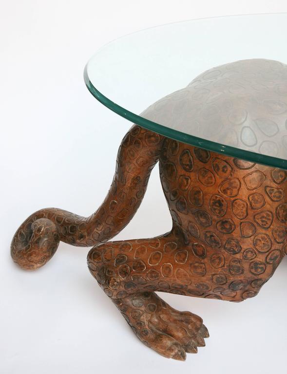 Life-Like Carved Wood Over-Sized Mid-Century "Leopard" Cocktail Table ...