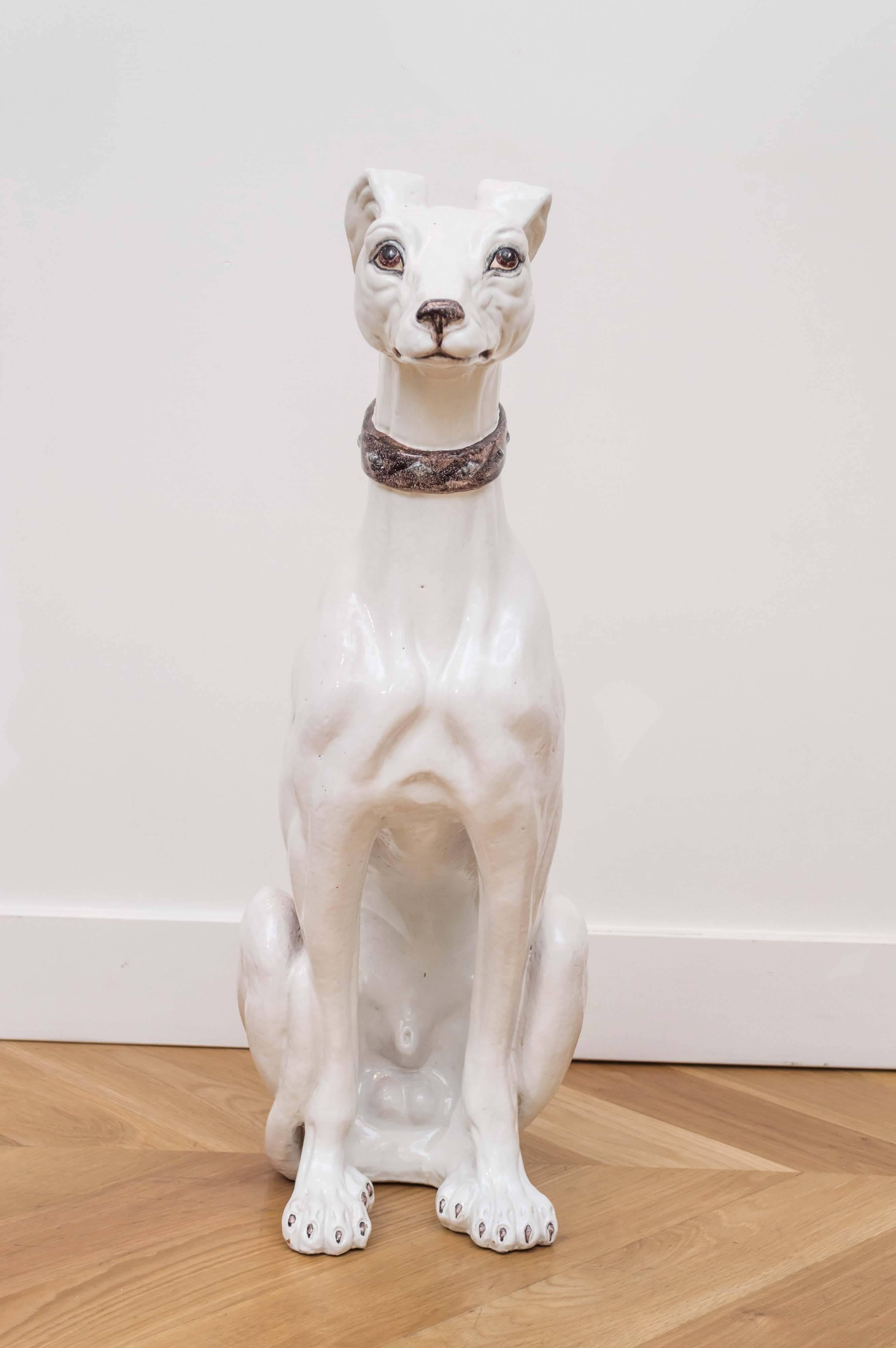Large Italian Ceramic Greyhound at 1stDibs