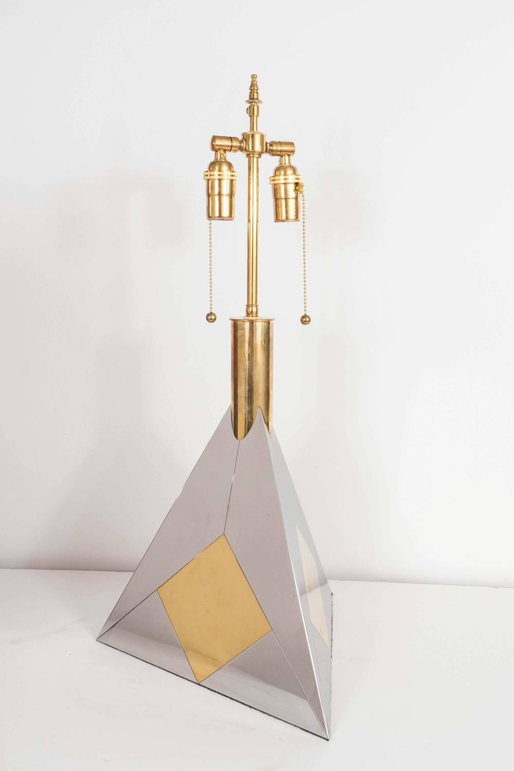 Pair of Pyramidal Table Lamps For Sale at 1stdibs