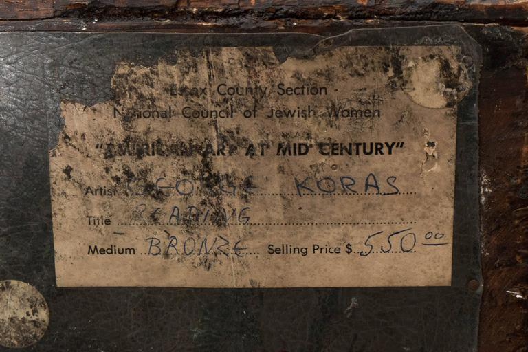 Bronze Sculpture Titled 'Reading' by George Koras at 1stDibs