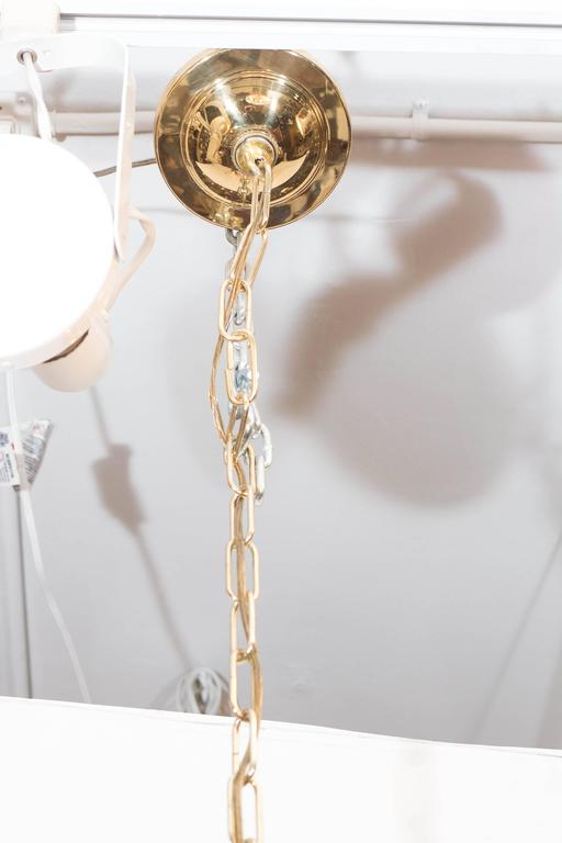 Pair of Mid-Century Verdigris Iron and Brass Orbit Light Fixtures at ...