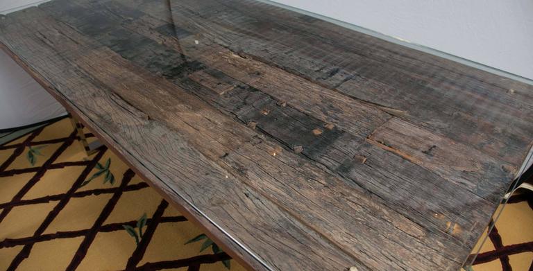 Rustic Modern Chrome and Reclaimed Barn Wood Fabulous Dining Table at ...