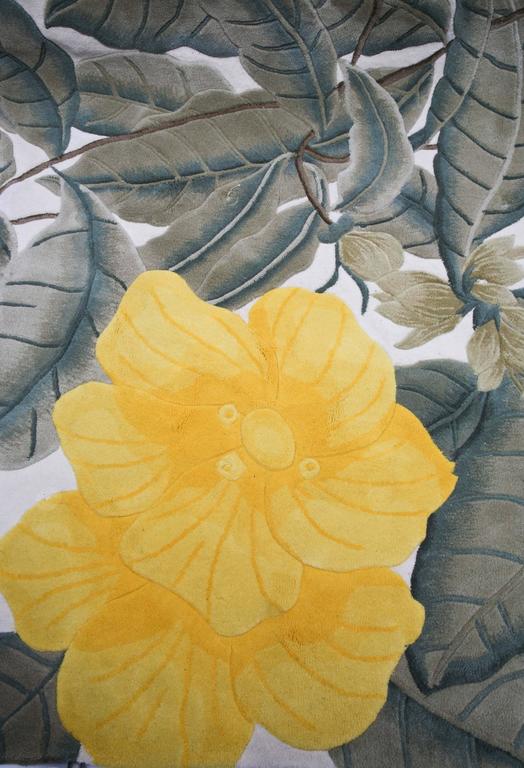 Handmade Tropical Themed Sculpted Wool Rug, Hollywood Regency, 1960s ...