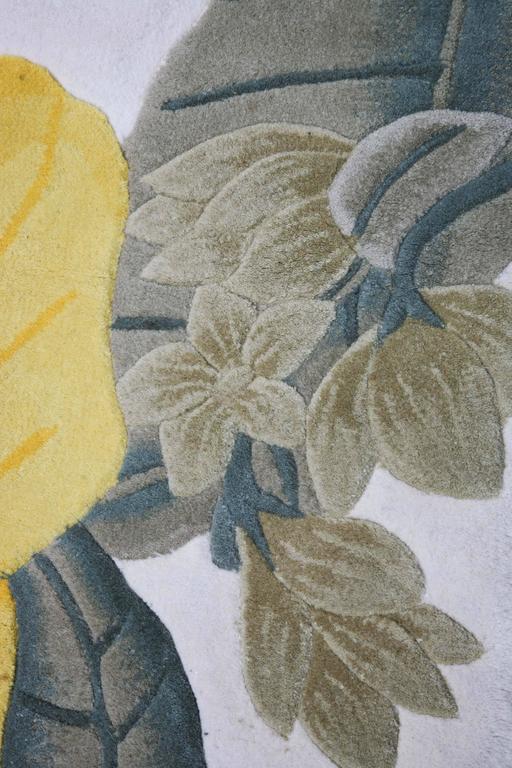 Handmade Tropical Themed Sculpted Wool Rug, Hollywood Regency, 1960s ...