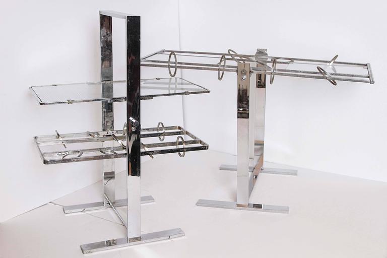 Machine Age Art Deco Gyroscopic Cocktail Serving Tables Bel Geddes ...