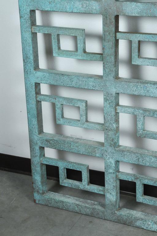 Spectacular Pair of Large Heavy Geometric Steel Gates at 1stDibs