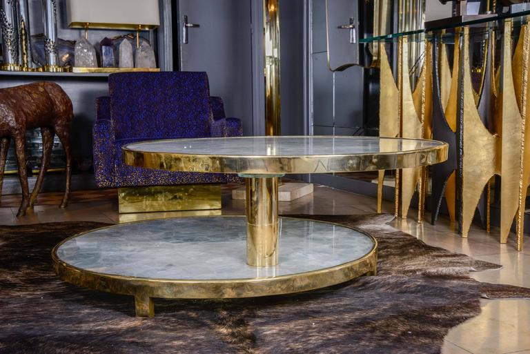 Two-Tier Rock Crystal Low Table For Sale at 1stDibs | crystal tables ...