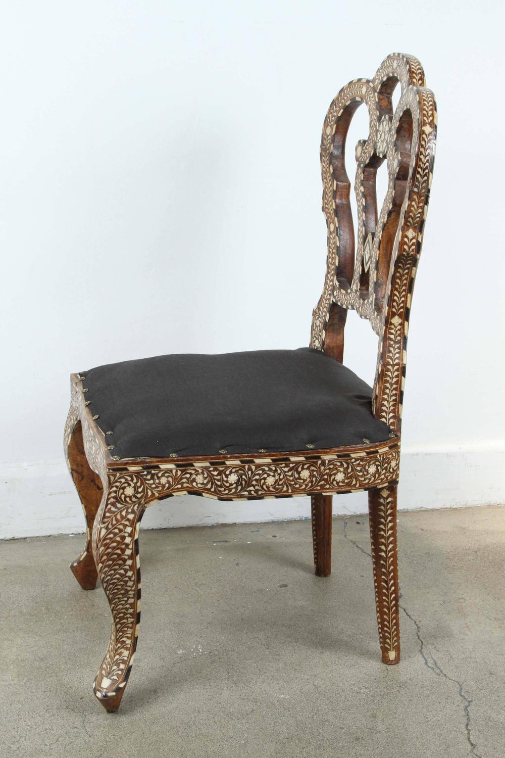 19th Century Anglo-Indian Bone-Inlaid Side Chair For Sale at 1stdibs