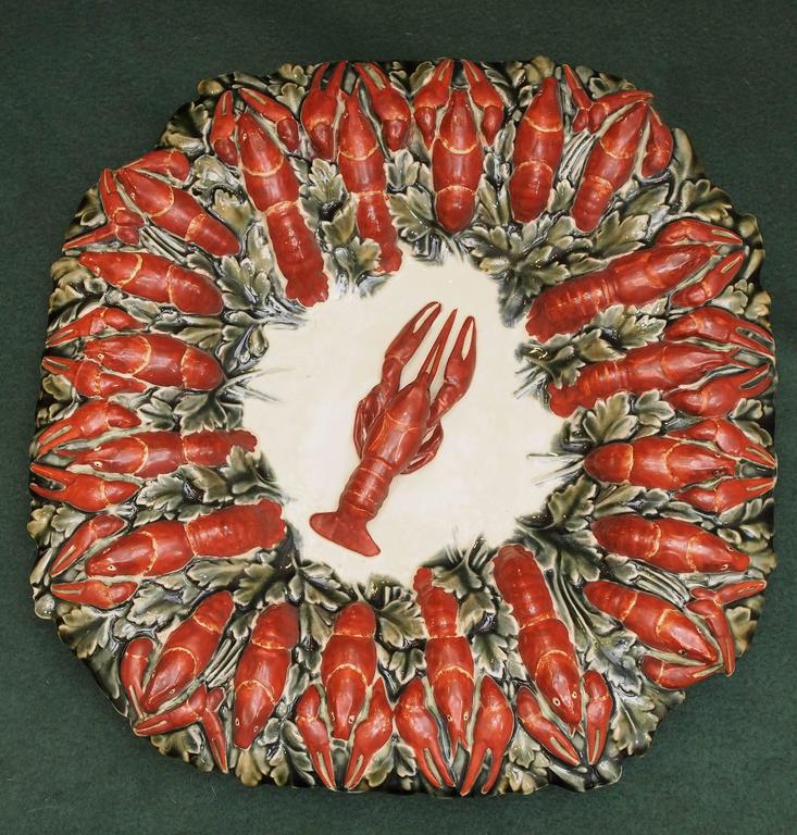 French Longchamps Crawfish Plates For Sale at 1stDibs