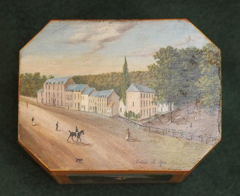 French Painted Tea Box For Sale at 1stDibs