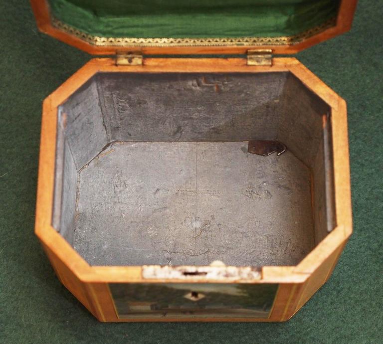 French Painted Tea Box For Sale at 1stDibs