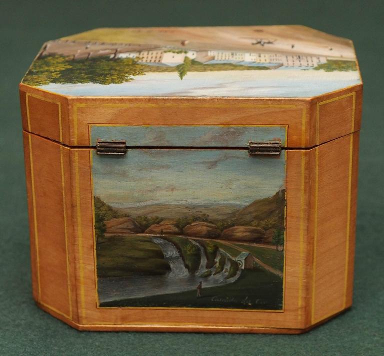 French Painted Tea Box For Sale at 1stDibs