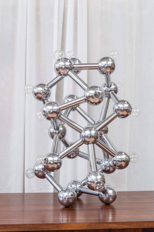 Spectacular Chrome Eighteen-Light Molecule Lamp by Torino For Sale at ...