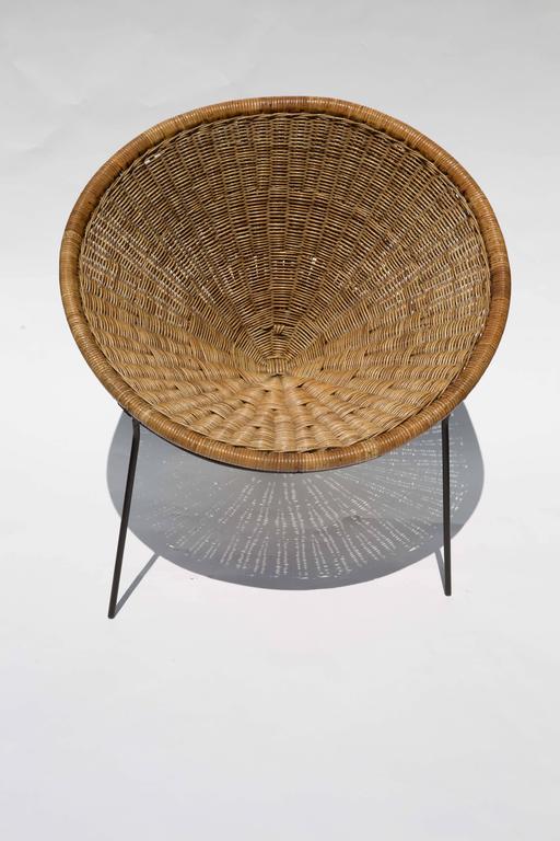 Pair of "Cone" Shaped Bamboo Chairs with Metal Base at 1stDibs