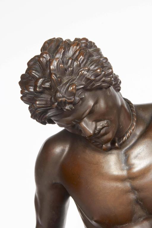 French Bronze Sculpture "The Dying Gaul" after the Antique Signed F ...
