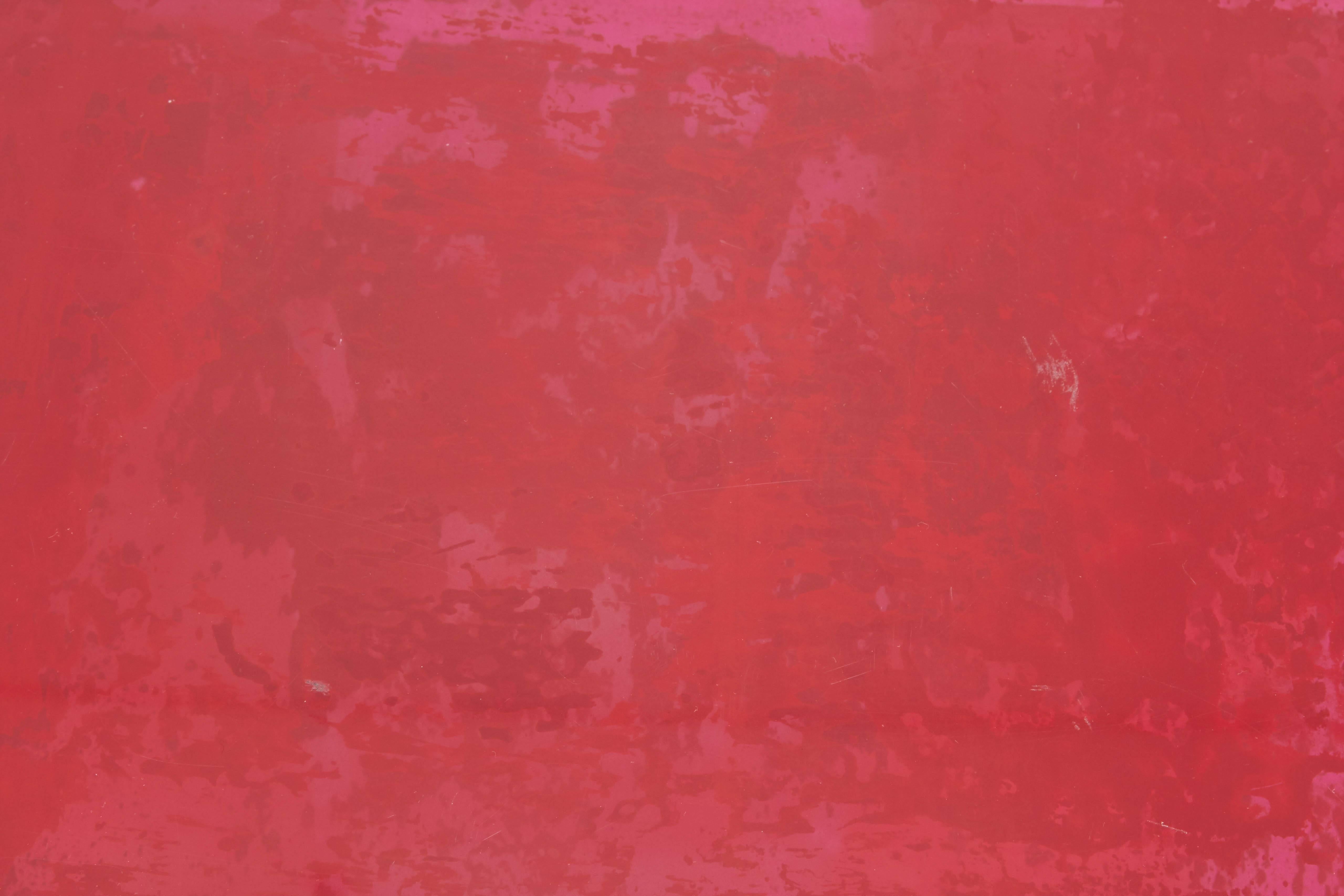 Acrylic Coffee Table with Red Pigment Interior For Sale at 1stDibs