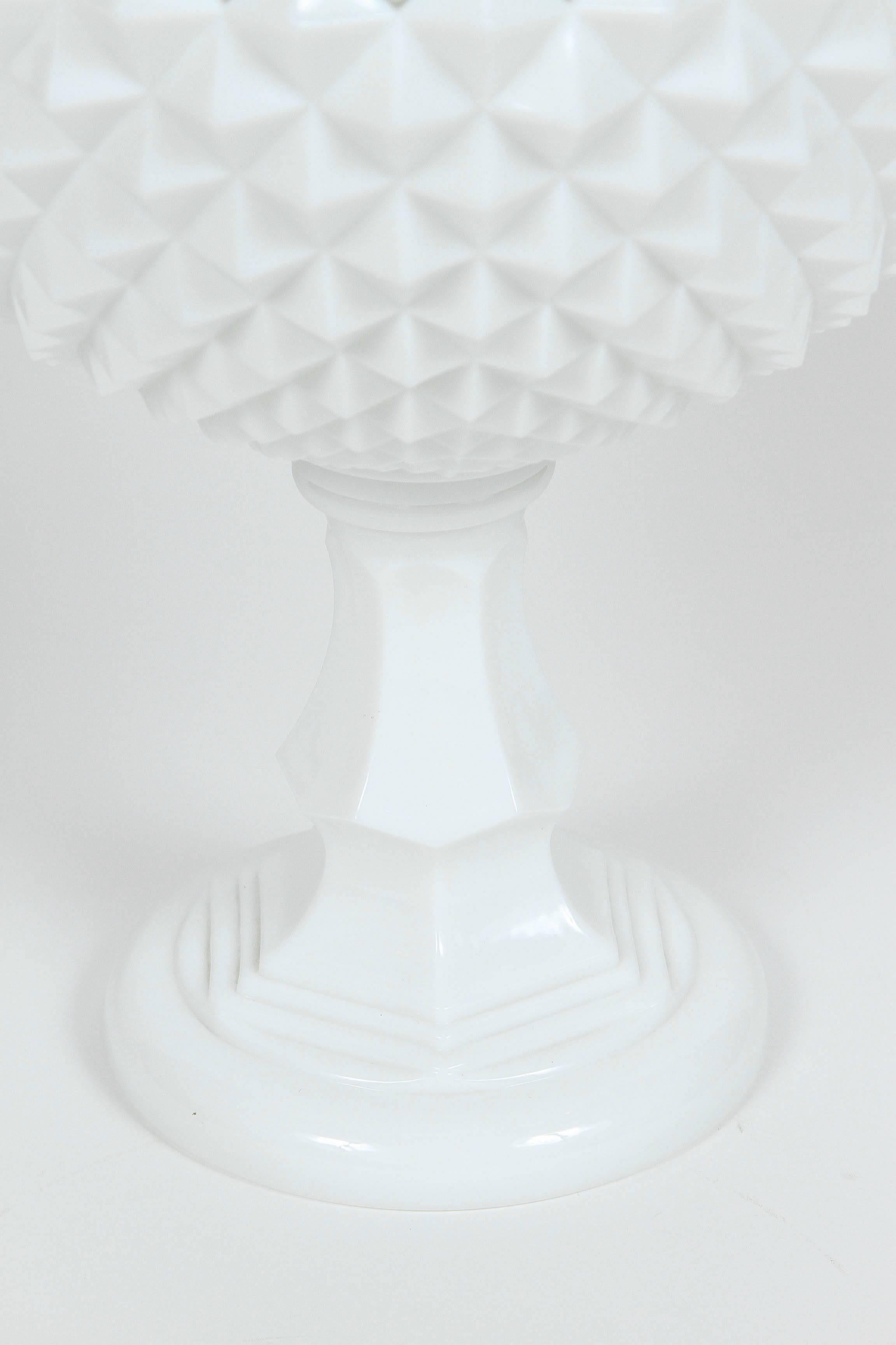 Vintage Large Footed Milk Glass Compote with Lid at 1stDibs | milk ...