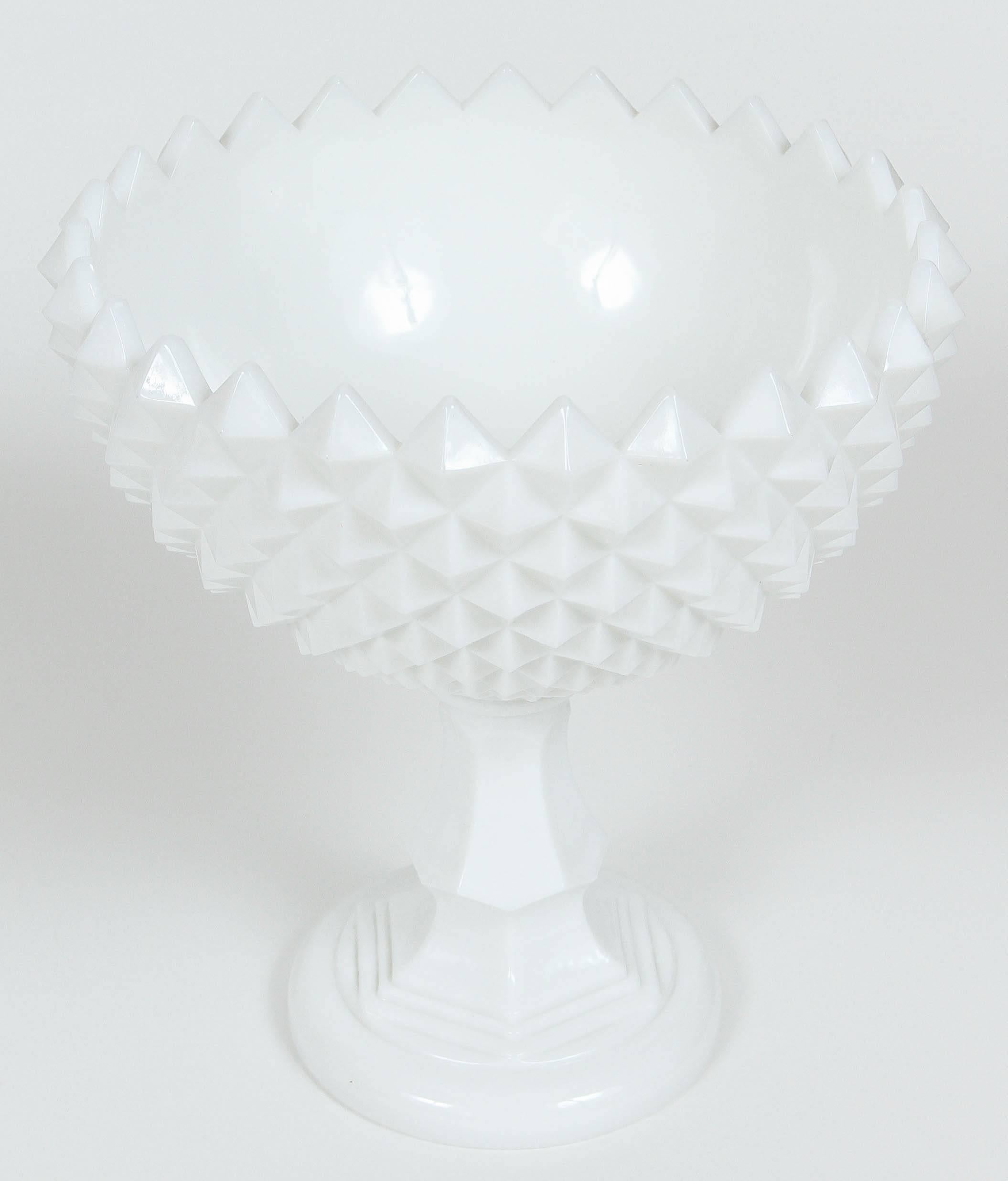 Vintage Large Footed Milk Glass Compote with Lid at 1stDibs | milk ...